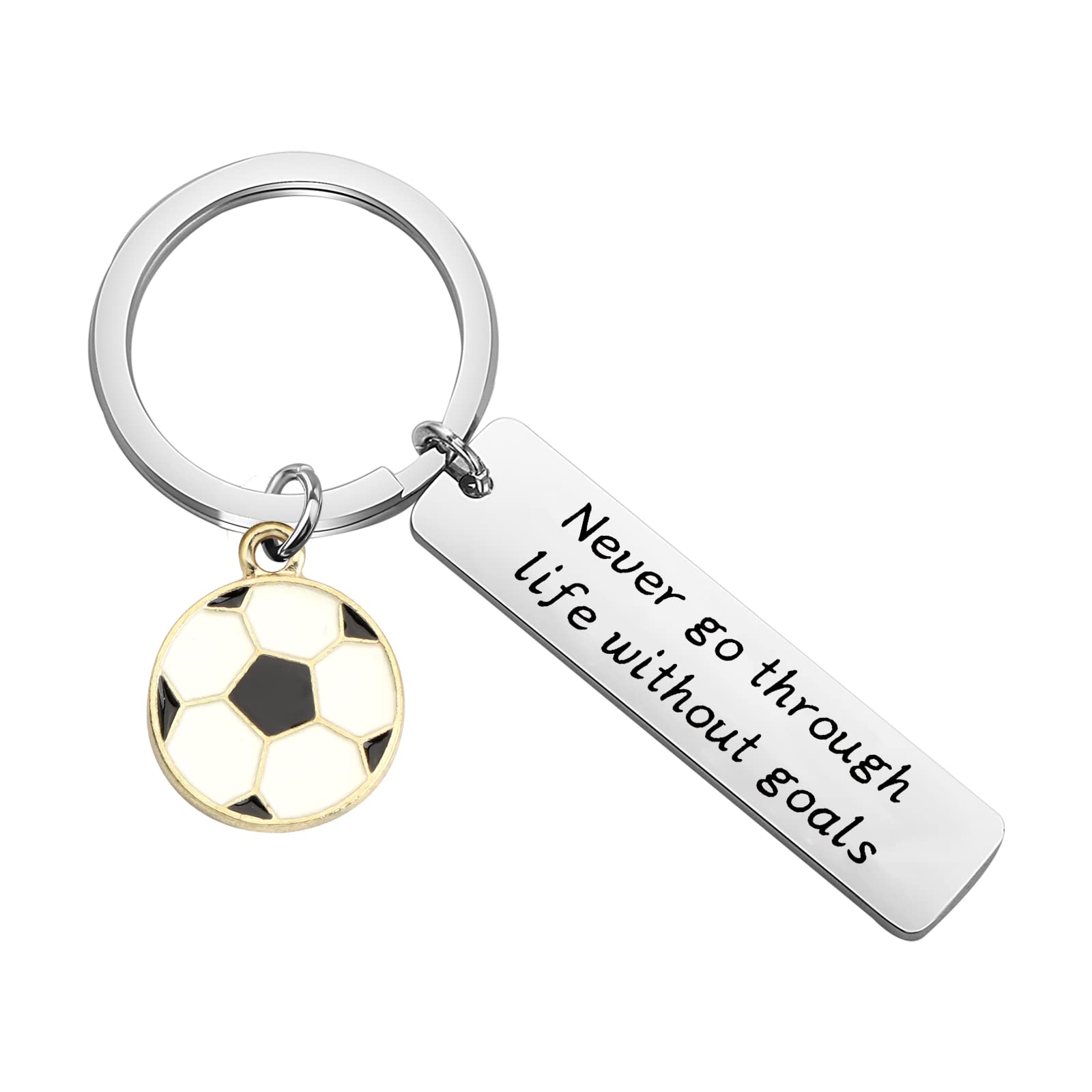 TGBJE Soccer Gift Never Go Through Life Without Goals Keychain Soccer Team Gift Soccer Mom Gift Soccer Player Gift (goals kc)