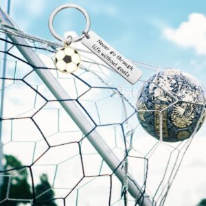 TGBJE Soccer Gift Never Go Through Life Without Goals Keychain Soccer Team Gift Soccer Mom Gift Soccer Player Gift (goals kc)