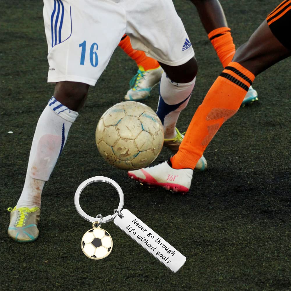 TGBJE Soccer Gift Never Go Through Life Without Goals Keychain Soccer Team Gift Soccer Mom Gift Soccer Player Gift (goals kc)