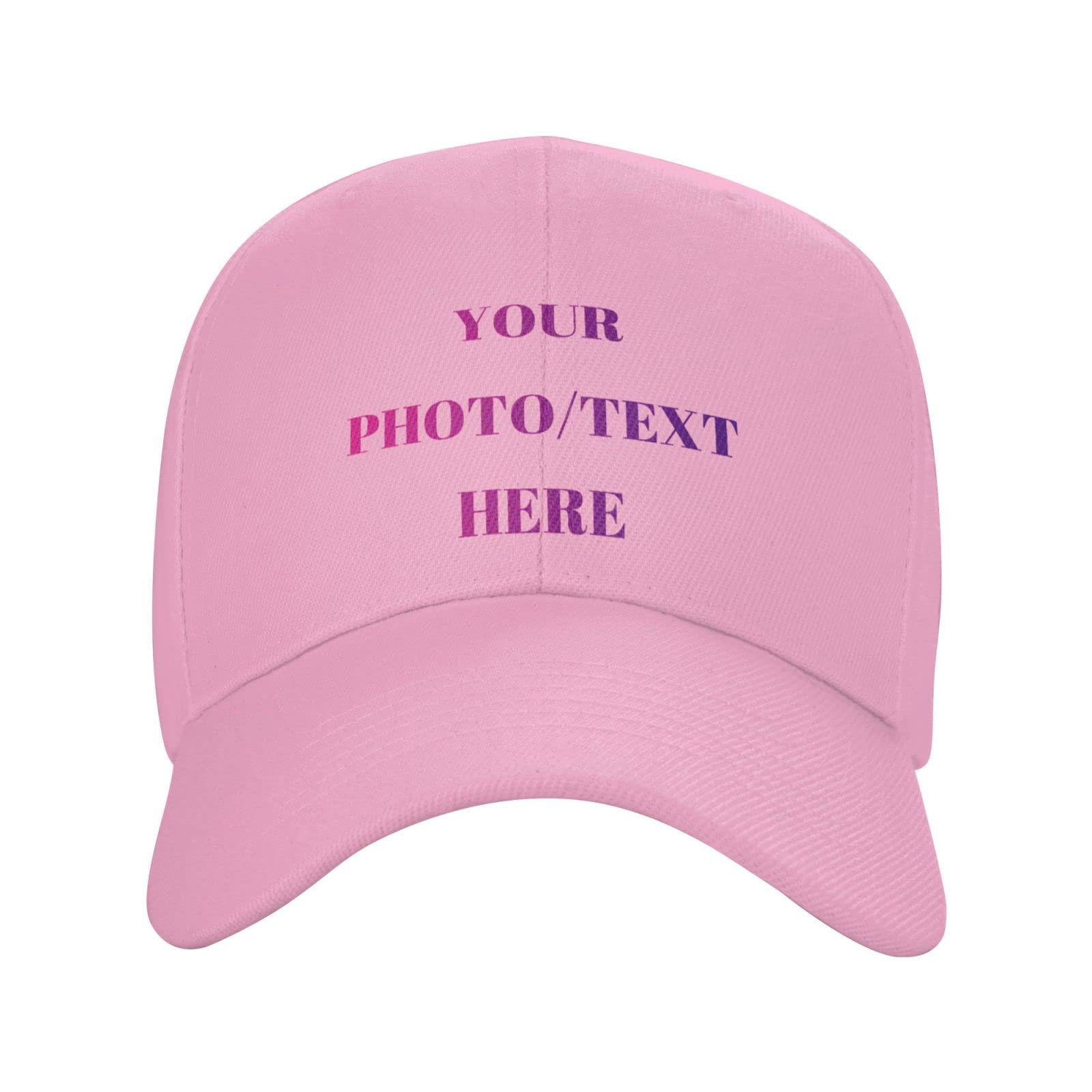 Custom Hat Design Your Photo Text Logo Personalized Baseball Cap Adjustable Trucker Dad Hats for Men Women Pink