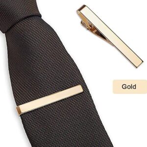 Ericotry 3 PCS Mens Classic Tie Clips Black Gold Sliver Necktie Tie Bar Clip Set for Regular Ties for Wedding Anniversary Business and Best Gift