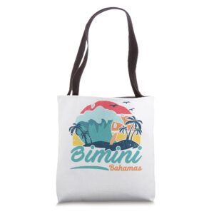 bimini bahamas beach summer surfing sunset palm trees tote bag