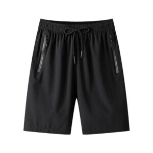 xiaolongren boys outdoor running shorts quick dry lightweight gym shorts with zipper pockets(07022bk-14)