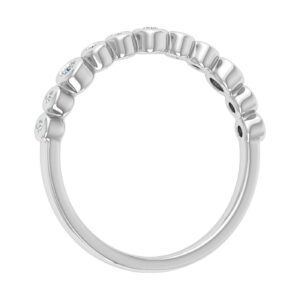 1/5 Carat Bezel Set Diamond Wedding Band Ring in 10K White Gold (Ring Size 10) (I1-I2 Clarity)