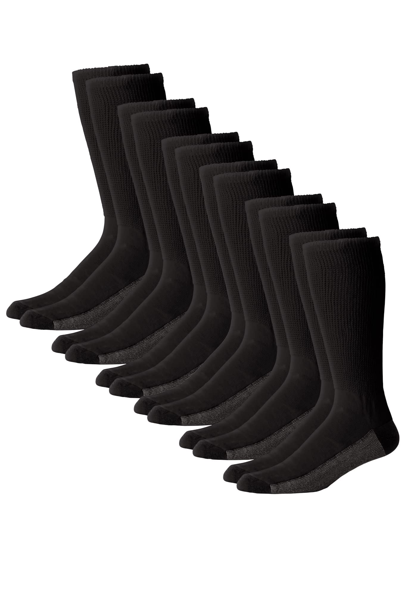 KingSize Men's Full Length Cushioned Crew 6 Pack Socks - 2XL, White