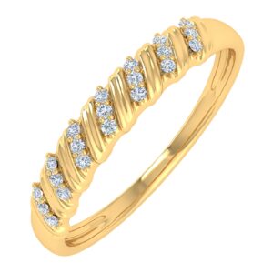 1/10 carat diamond wedding band ring in 10k yellow gold(ring size 11)