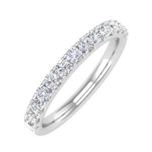 1/2 carat round diamond wedding band ring in 14k white gold (ring size 9.25)