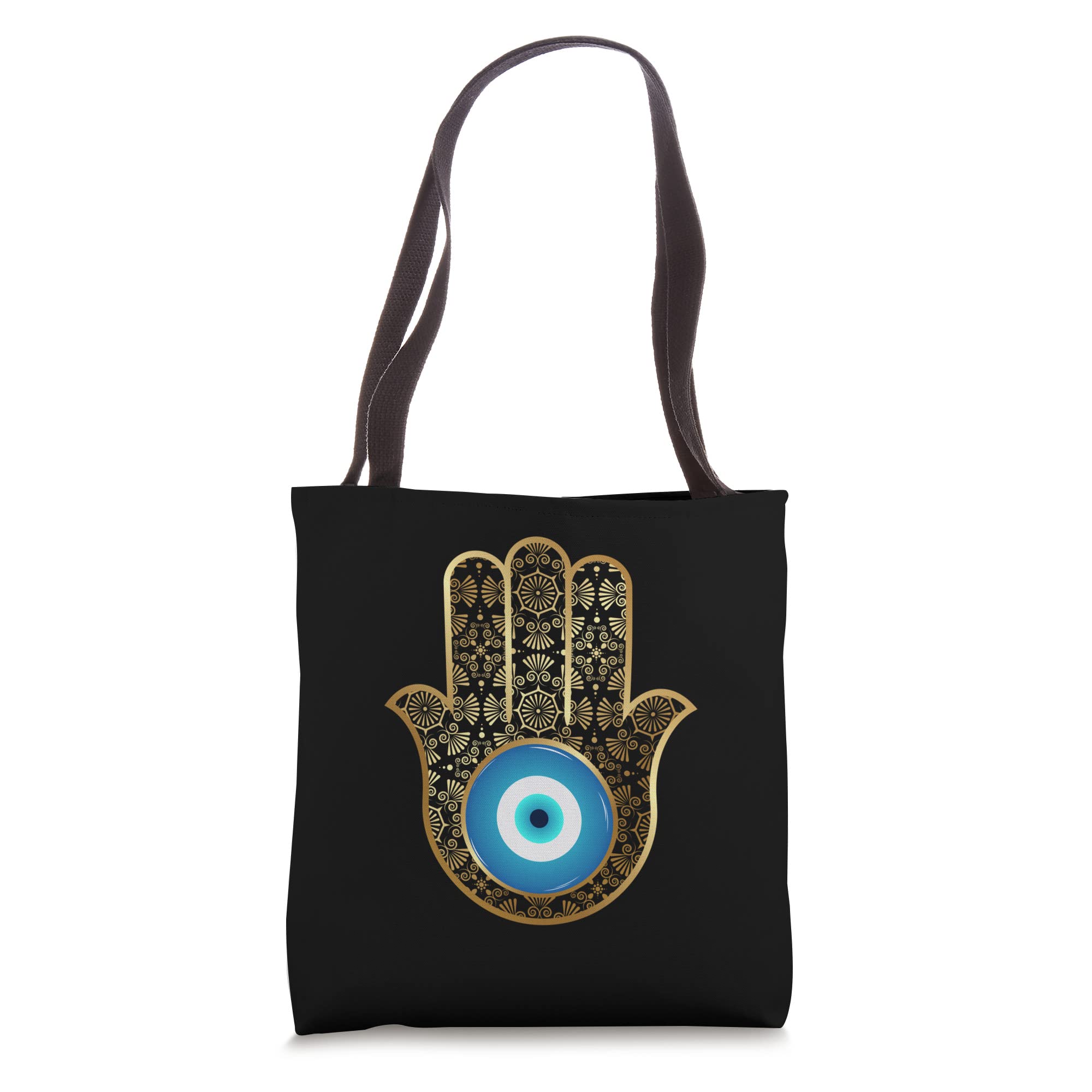 Evil Eye Amulet Hamsa Hand Mandala Tote Bag