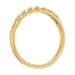 1/10 Carat Diamond Wedding Band Ring in 10K Yellow Gold(Ring Size 11)