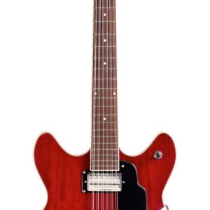 Guild Guitars Starfire I-12 Double Cutaway 12-String Semi-Hollow Body Electric Guitar, Cherry Red - Modern Thin “U“ Neck Profile for Fast, Smooth Playing, HB-2 Humbuckers with Push/Pull Coil Split