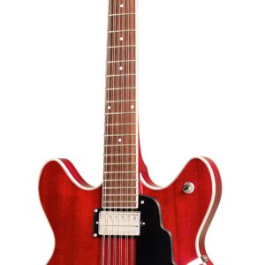 Guild Guitars Starfire I-12 Double Cutaway 12-String Semi-Hollow Body Electric Guitar, Cherry Red - Modern Thin “U“ Neck Profile for Fast, Smooth Playing, HB-2 Humbuckers with Push/Pull Coil Split