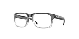 oakley holbrook eyeglasses ox8156 815606 56mm polished black clear fade square eyeglasses for men + bundle with designer iwear eyewear kit