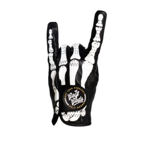 golf gods - golf glove skeleton (large - right), black, white