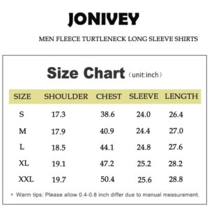 jonivey Mens Fleece Turtleneck Long Sleeve Casual Shirts Soft Knitted Warm Under Layers Thermal Pullover Tops (Pure Grey,M)