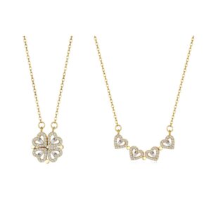 Love & Crafted 4 Leaf Lucky Clover Necklace with 18k Gold Plating - Simple Cute Clover Necklaces for Women - Trendy Necklace for Girlfriend Gift