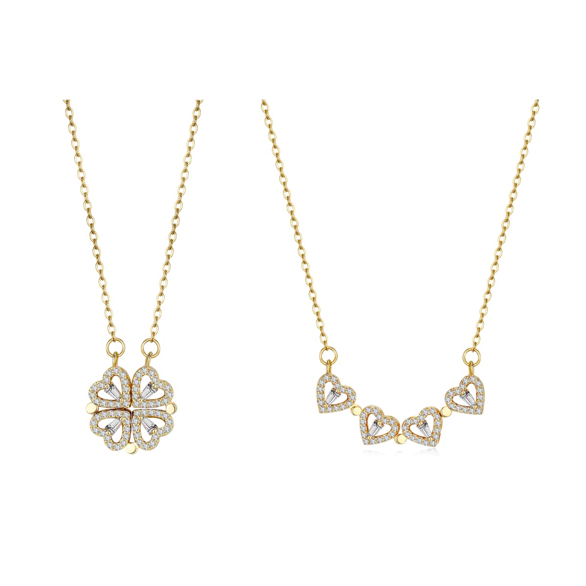 Love & Crafted 4 Leaf Lucky Clover Necklace with 18k Gold Plating - Simple Cute Clover Necklaces for Women - Trendy Necklace for Girlfriend Gift