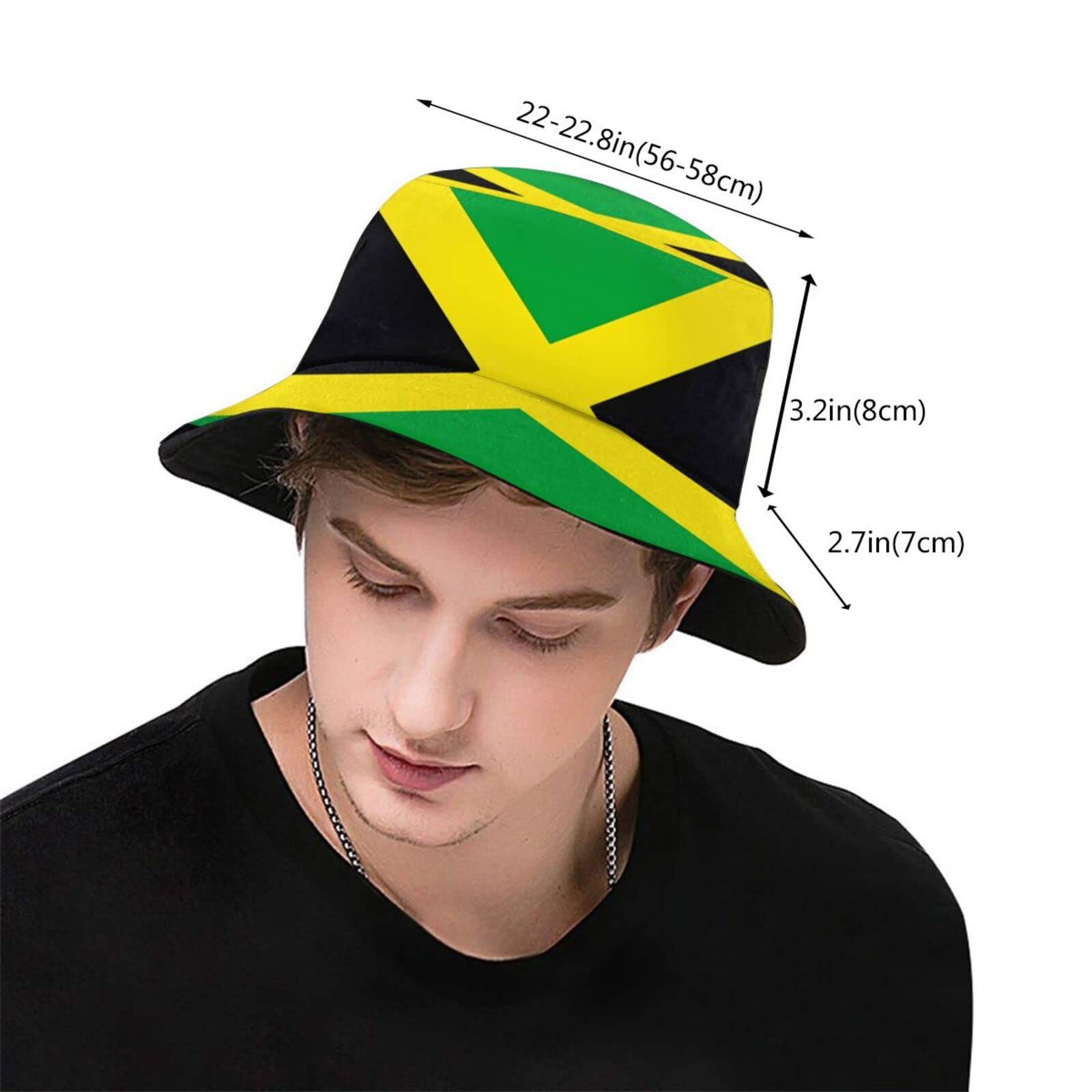 Liphontcta RJTXKSBY Jamaica Flag Bucket Hat, Unisex Jamerican Flag Bucket Hat Outdoor Beach Summer Fisherman Cap for Women Men