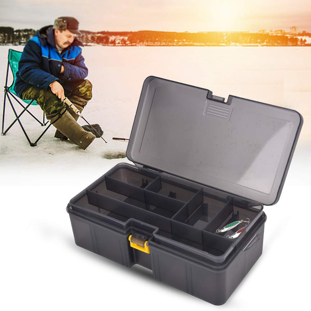 plplaaoo Tackle Box,Fishing Lure Box,Double Layers Plastic Fishing Box,Portable Fishing Tackle Storage Organizer Box with Transparent Lid for Storing Lure Bait Hook Tools