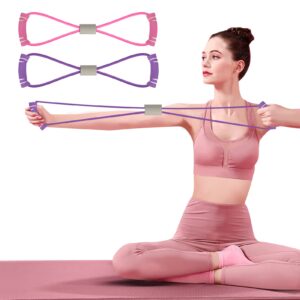 fyy figure 8 resistance bands, yoga resistance band stretch fitness band, pull rope, chest arm and shoulder stretch bands exercise equipment for home workout, physical therapy, strength training