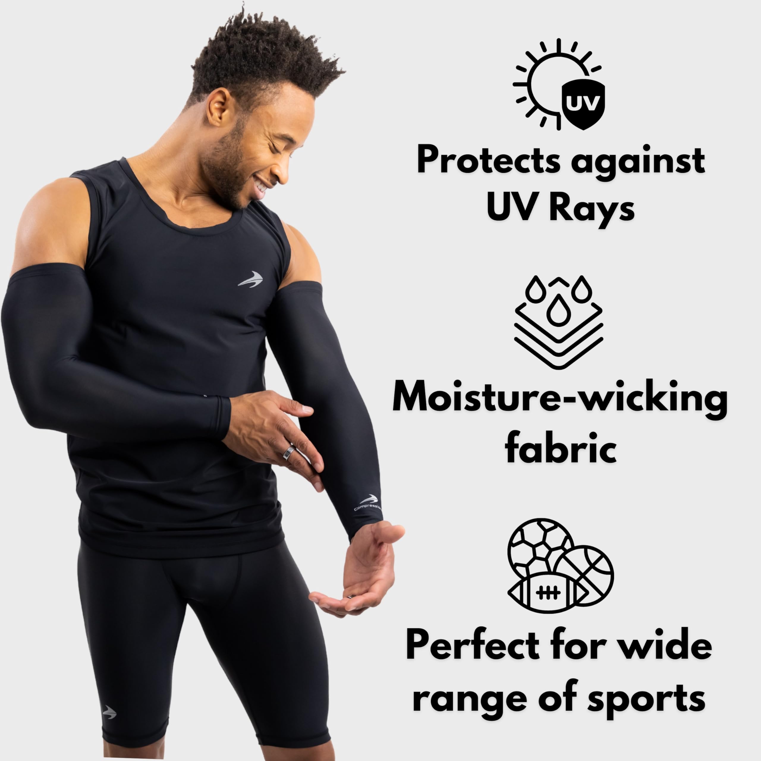 Compression Arm Sleeves for Men & Women - UV Protection Sleeves to Cover Arms