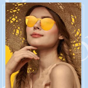 40 Pairs Round Rimless Sunglasses Colored Glasses Colorful Transparent Glasses Candy Color Tinted Eyewear Party Sunglasses