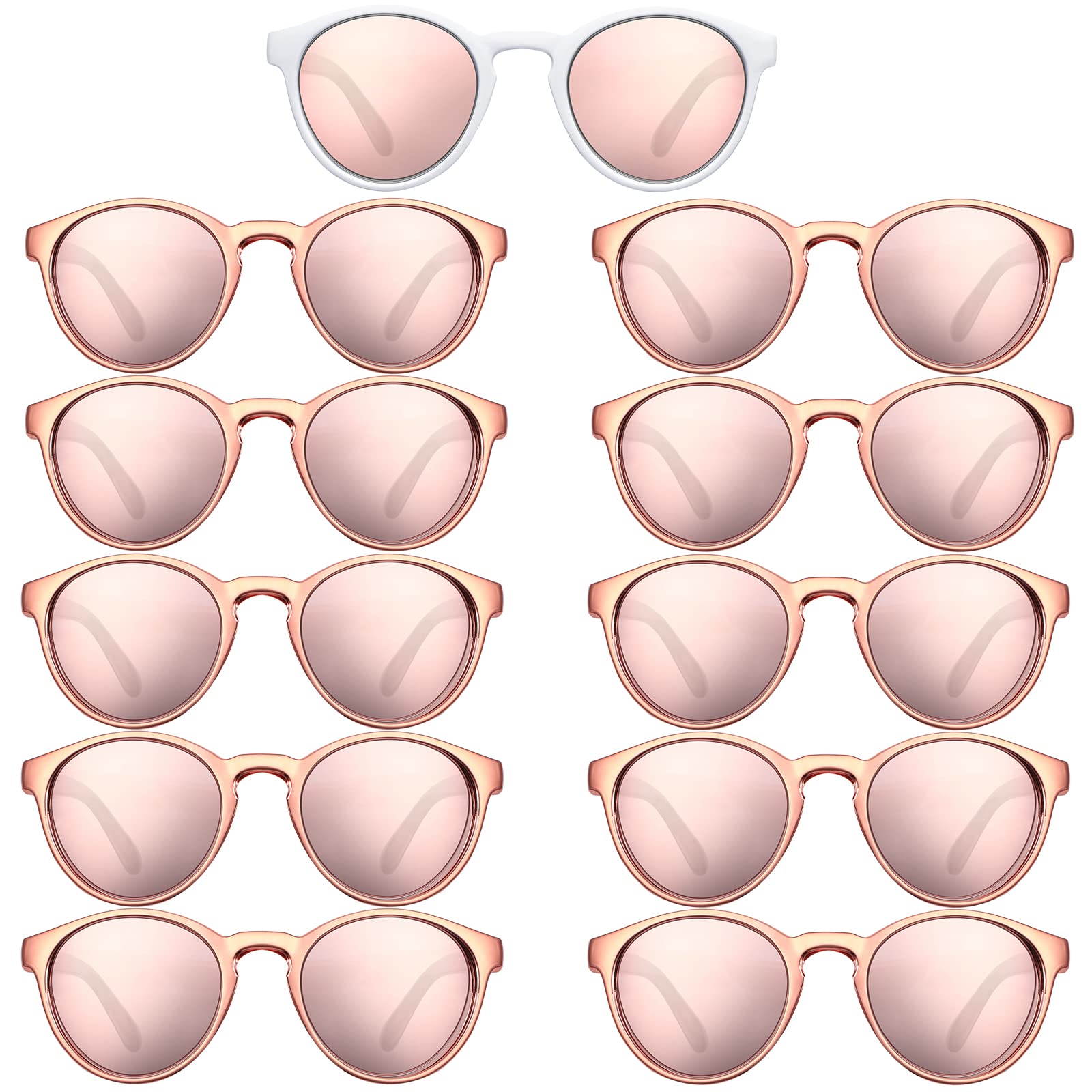 Coume 11 Pairs Wedding Bachelorette Sunglasses Bridesmaids Gifts Glasses Bride Sunglasses Bridesmaid Sunglasses for Bachelorette Wedding Party (Pink)