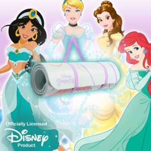 Disney Princess Ariel Kids Exercise Mat Non Slip, All Purpose NBR Fitness and Workout Mat for Boys and Girls, Blue, 10 mm