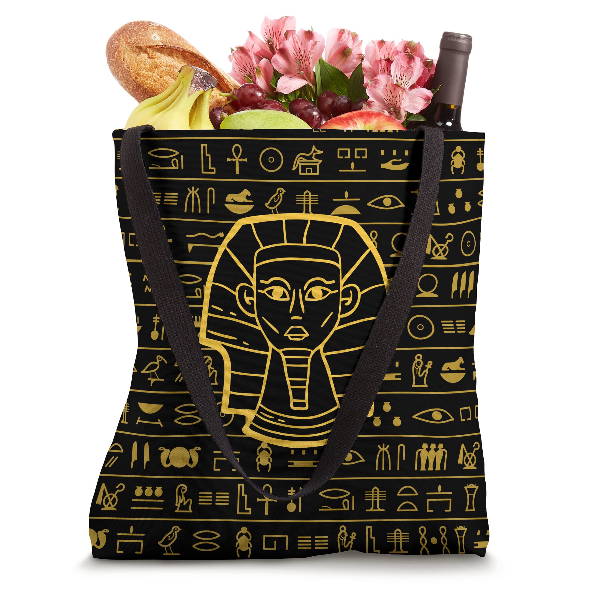 Ancient Egyptian Hieroglyphs Symbols Pharao Scarab Ankh Eye Tote Bag