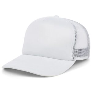 lids blank basic foam trucker adjustable snapback hat white/white