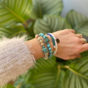 Fahlo Sea Turtle Tracking Bracelet, Elastic, Supports The Sea Turtle Conservancy, one Size fits Most for Men and Women (Crystal Blue)