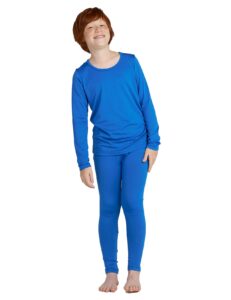 lapasa boys thermal underwear set fleece lined long john base layer top long sleeves & bottom ski winter extreme cold b03 9-10 years blue b