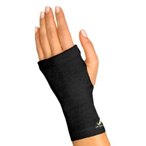 uptofit - copper wrist compression sleeve, hand brace wrist support for carpal tunnel, wrist brace for tendonitis, breathable copper compression sleeve, dark/black in large, pack of 1