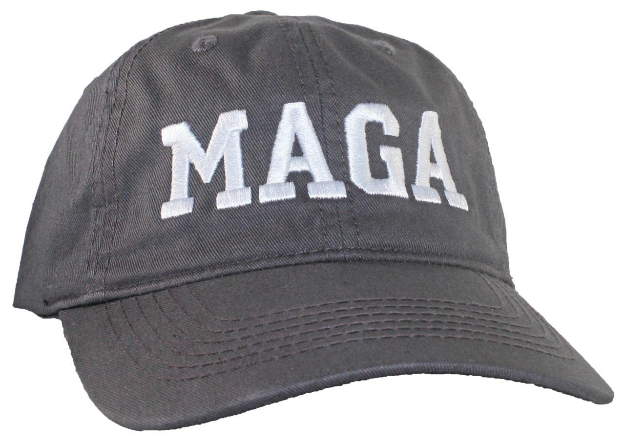 Tropic Hats Adult Embroidered MAGA Trump 6 Panel Ballcap W/Strapback Closure - Dark Gray