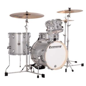 ludwig breakbeats 2022 by questlove 4-piece shell pack with snare drum - silver sparkle