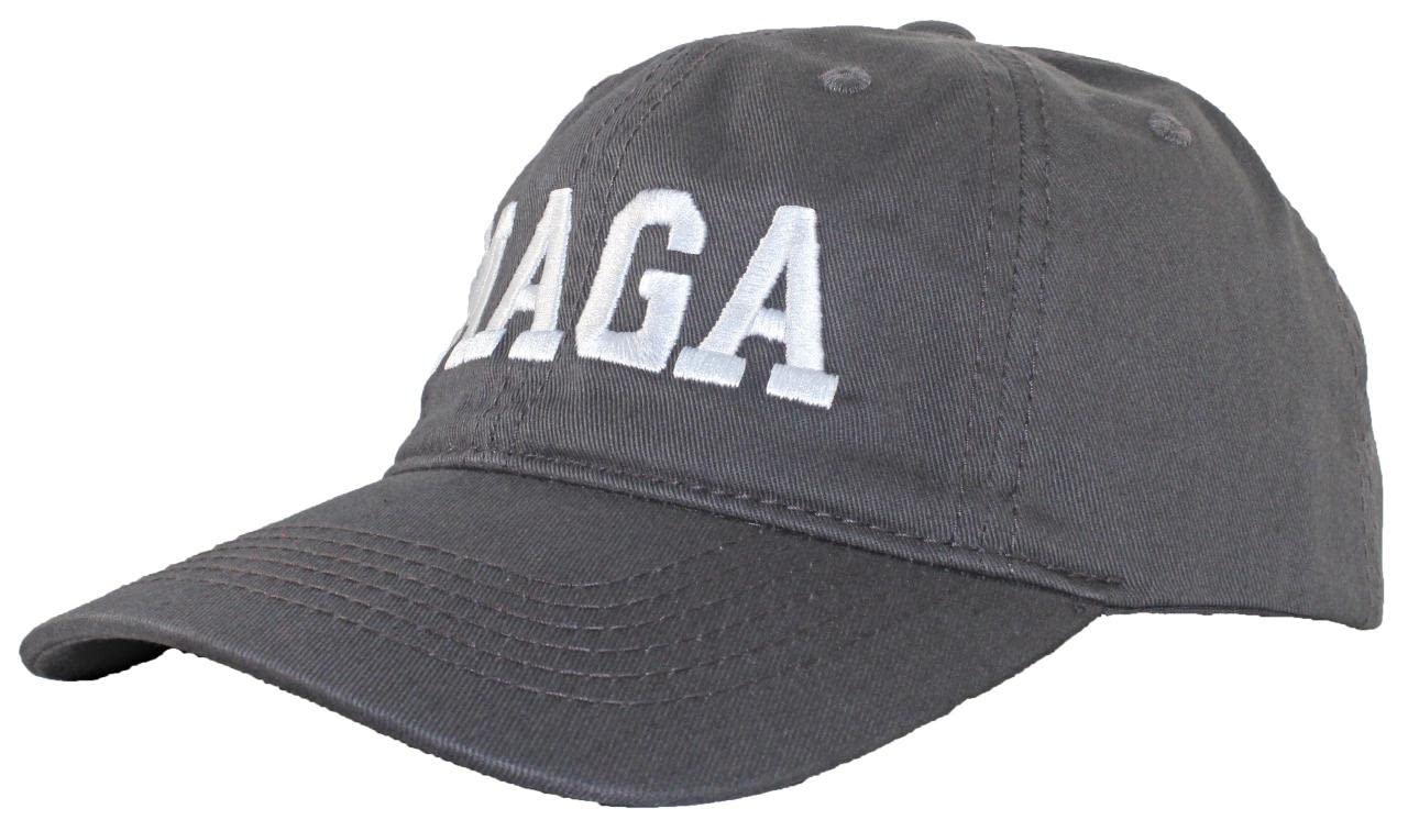 Tropic Hats Adult Embroidered MAGA Trump 6 Panel Ballcap W/Strapback Closure - Dark Gray