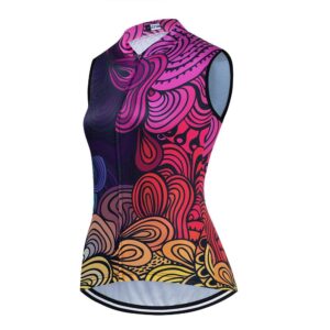 sudusudo women's cycling jersey set sleeveless bike shirts cycling vest shorts bicycle clothing short with gel padded, x-large