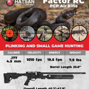 Wearable4U - Hatsan Factor RC PCP .177 Caliber Air Rifle with Scope and Pack of 500x Pellets and Hard Case Bundle