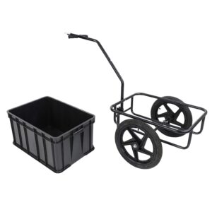 neature bike trailer utility cart and bike trailer attachment kit - 88lb capacity towable bike cargo wagon for travel