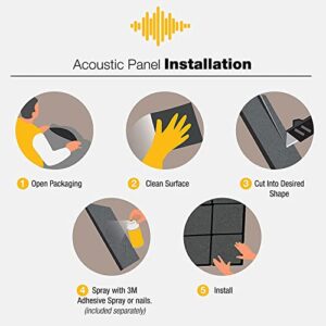 Fstop Labs 0.4" X 12" X 12" Acoustic Foam Panels, Sound Absorbing Panel, Beveled Edge Tiles Soundproof Foam Insulation, Soundproof Wall Panels