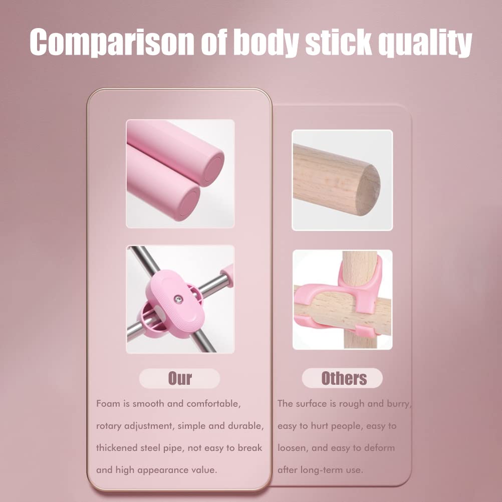 BTSEURY 2 Pcs Yoga Sticks Stretching Tool Posture Correction Sticks Exercise Stick Home Fitness Equipment