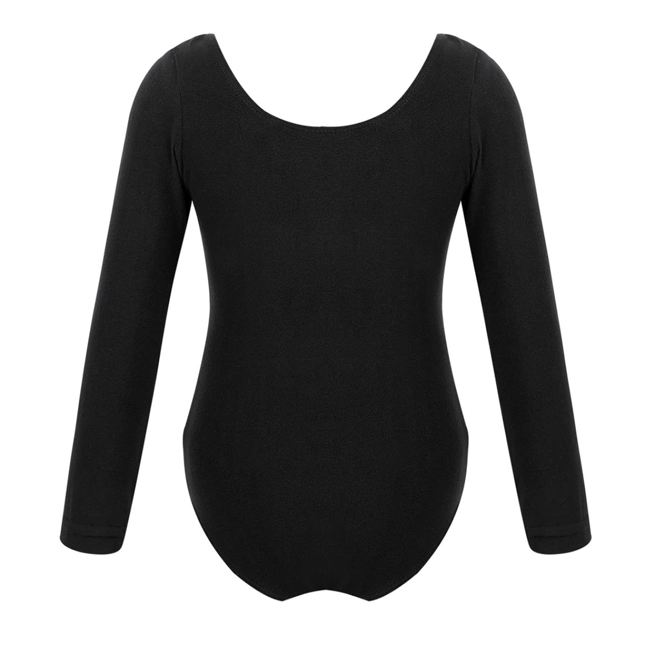 Jizyo Kids Girls Long Sleeve Gymnastics Leotard Stretchy Basic Ballet Dance Leotard Athletic Top Bodysuit Unitard Activewear Black 8 Years