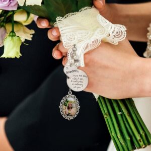 AILIN Custom Wedding Bouquet Charms Personalized Memorial Dad Grandma Engraved Photo Charms For Bridal