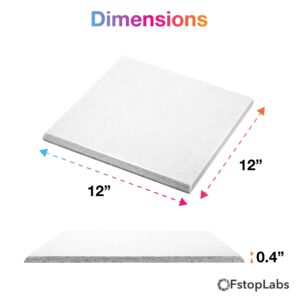 Fstop Labs 0.4" X 12" X 12" Acoustic Foam Panels, Sound Absorbing Panel, Beveled Edge Tiles Soundproof Foam Insulation, Soundproof Wall Panels