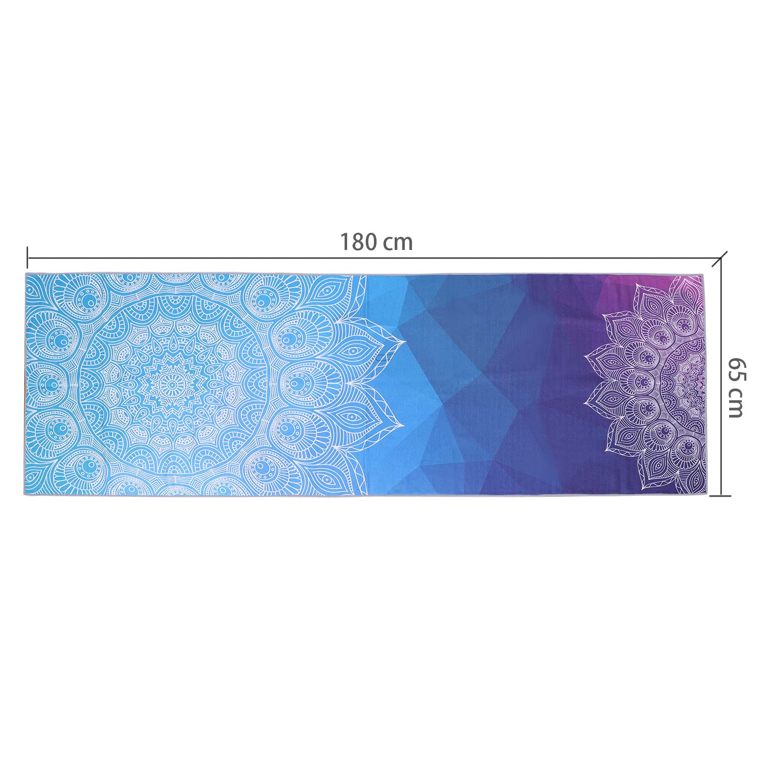 Non Slip Yoga Mat for Women Men Printed Yoga Mat Long Sports Mat Fitness Mat Gym Mat Portable Picnic Mat Eco Friendly Yoga Mats with Floral Pattern 70.8x25.6in Light Purple