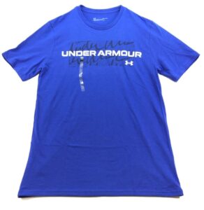 under armour men's wordscript ss loose blue short-sleeve t-shirt (xl)