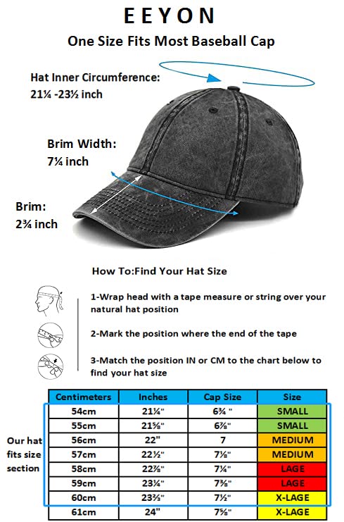 YEANIY Vintage Washed Cotton Navy Blue Baseball Caps Adjustable Unstructured Soft Blank Casual Dad Ball Hats for Men Women