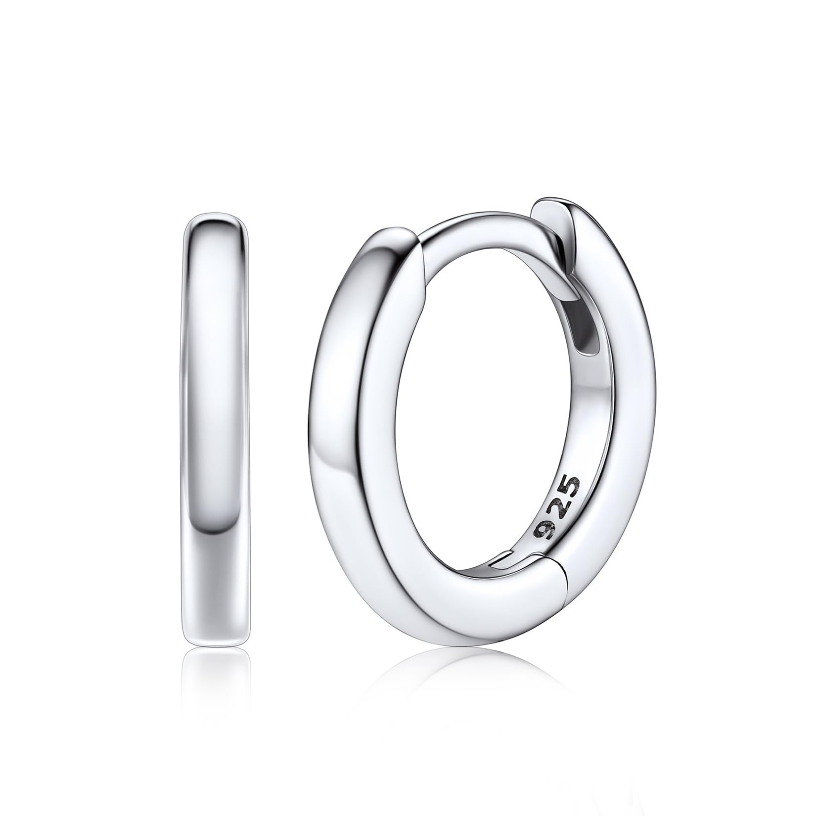 Male Hoop Earrings 8mm Small Cool Hoops Sterling Silver Huggie Sleeping Ear Accessories