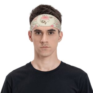 Unisex Workout Wristbands Climbing Roses Floral Multifunctional Sports Sweatbands Men's Performance Headband