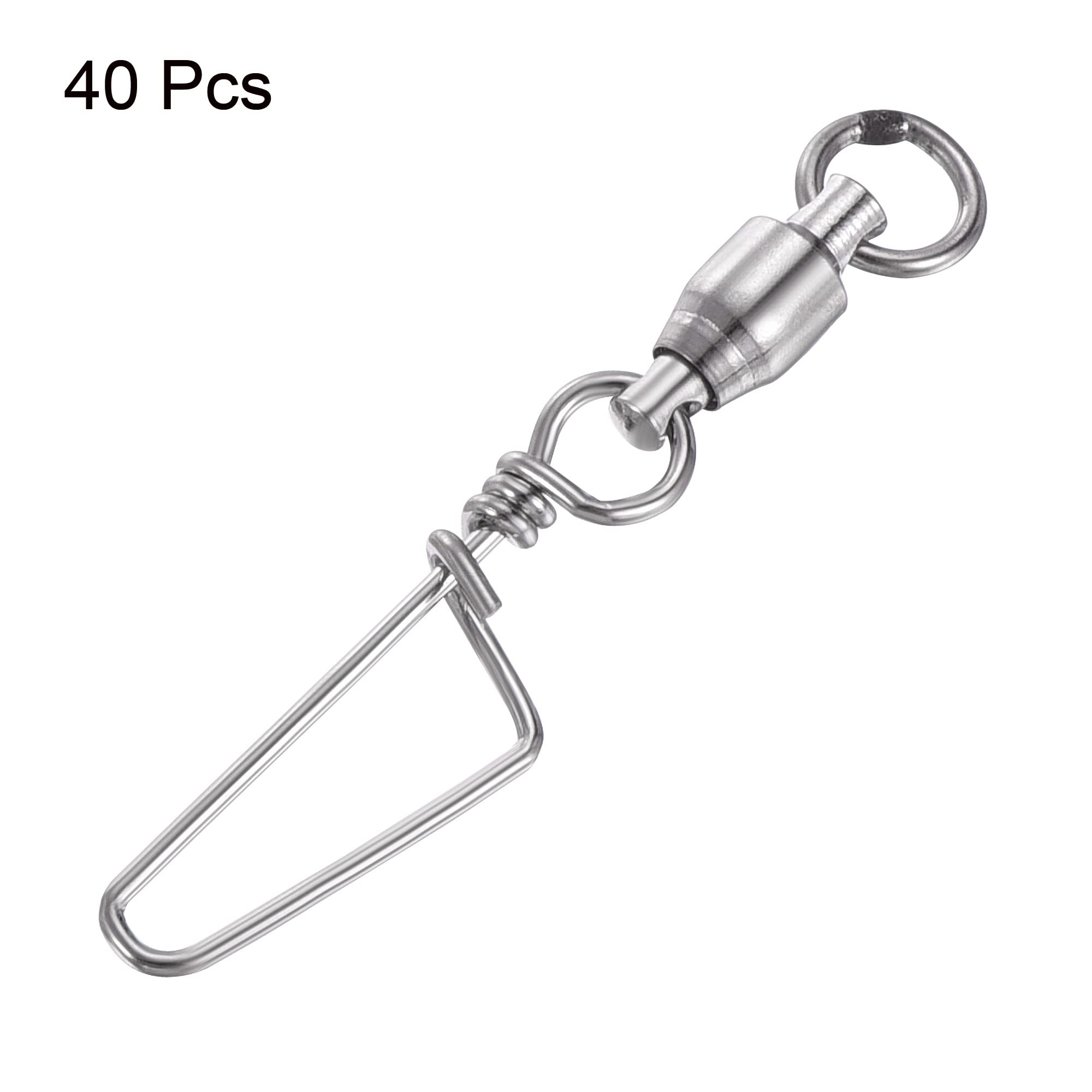 PATIKIL Fishing Snap Swivels, 40 Pack 44lb Stainless Steel Ball Bearing Tackle for Saltwater Freshwater Fishing