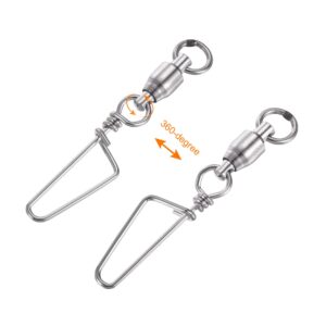 PATIKIL Fishing Snap Swivels, 40 Pack 44lb Stainless Steel Ball Bearing Tackle for Saltwater Freshwater Fishing